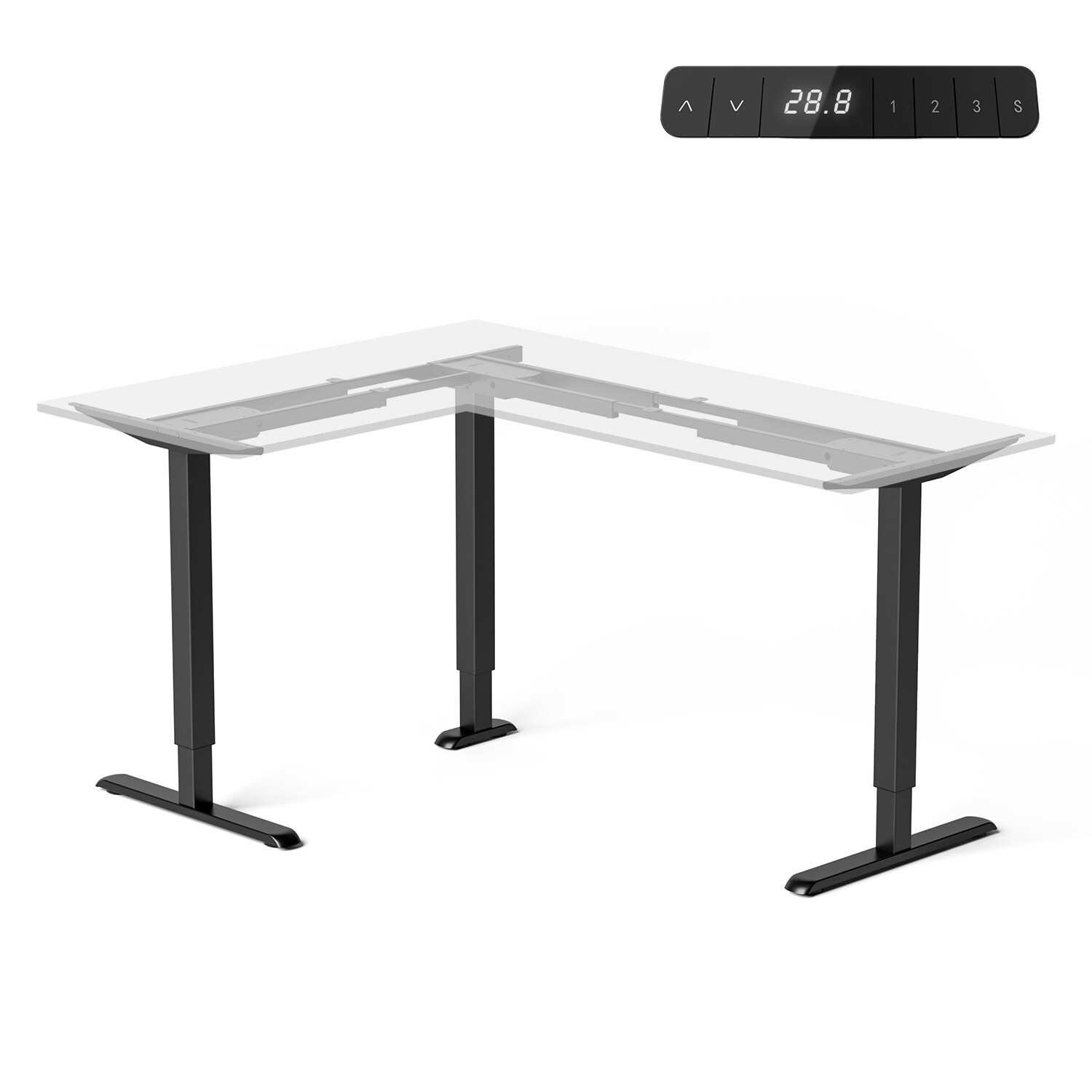 FEZiBO Triple Motor Reversible L-shaped Standing Desk Frame Only ...