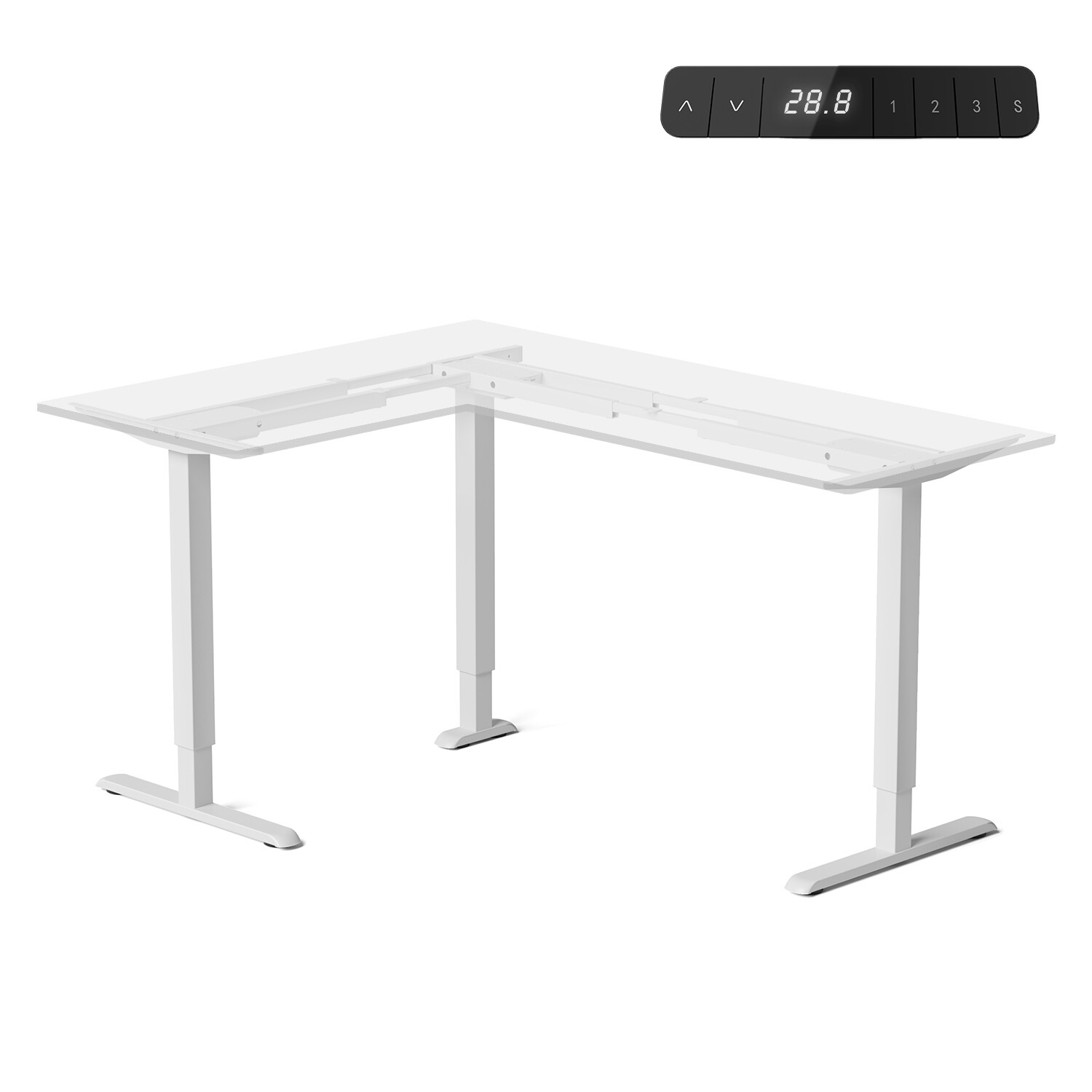 FEZiBO Triple Motor Reversible L-shaped Standing Desk Frame Only ...
